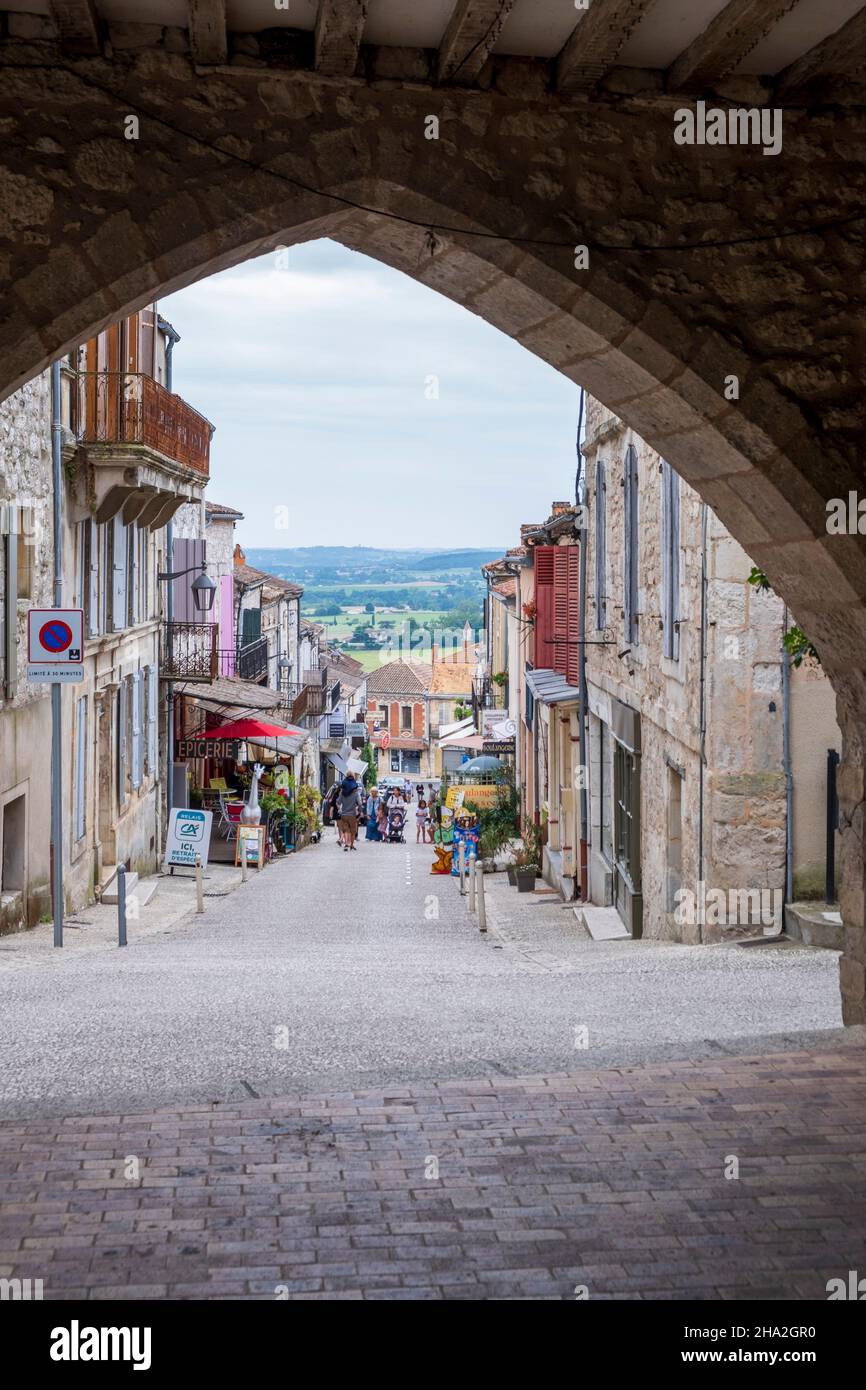 Monflanquin (south-western France): bastide (fortified medieval town ...