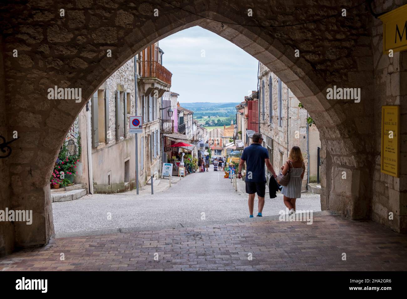 Monflanquin (south-western France): bastide (fortified medieval town ...