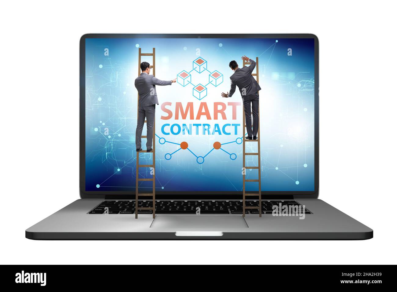 Smart contracts as illustration of the blockchain technology Stock ...