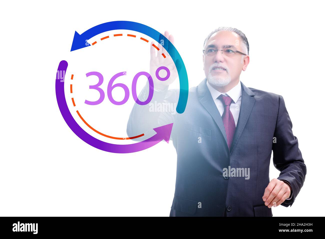 360 degree concept with the businessman Stock Photo - Alamy