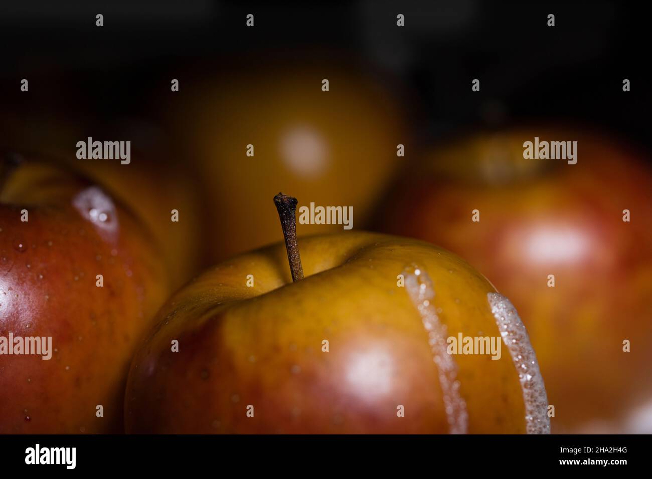 baked apples in the oven close-up, healthy food Stock Photo - Alamy