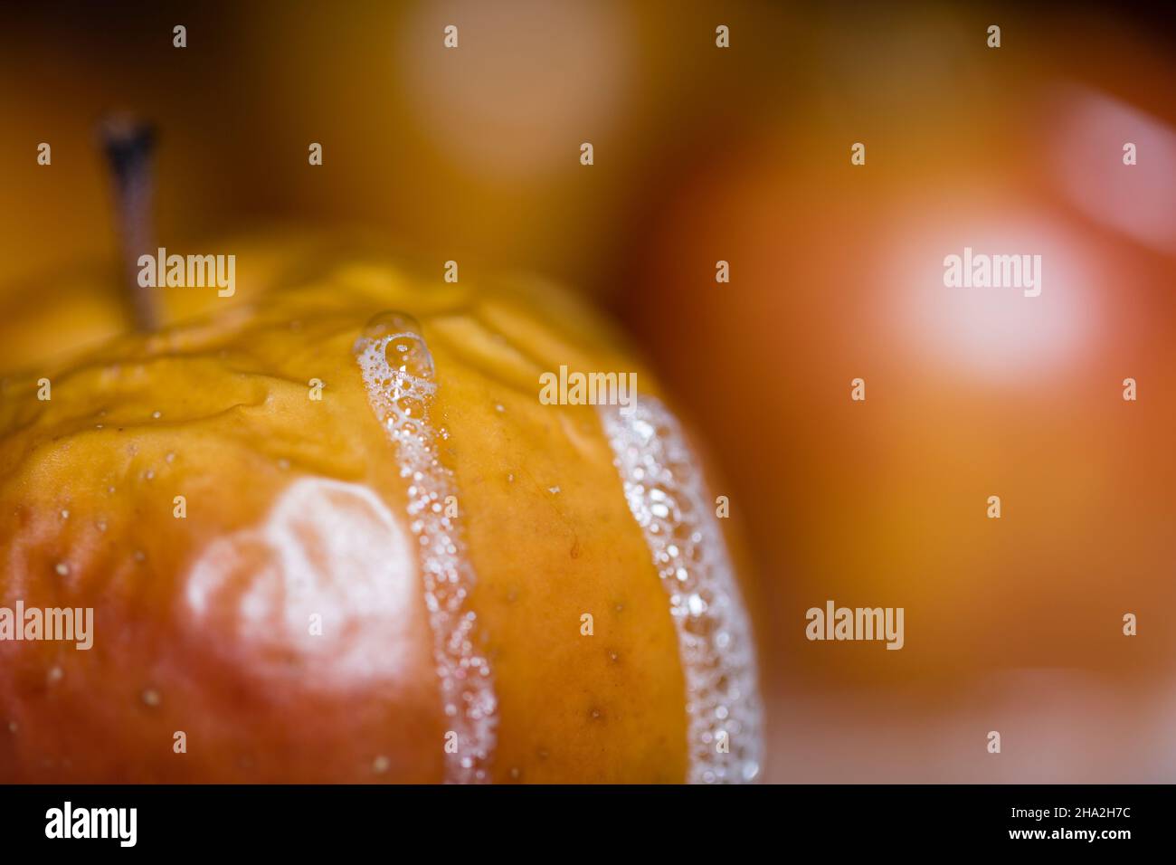 baked apples in the oven close-up, healthy food Stock Photo - Alamy