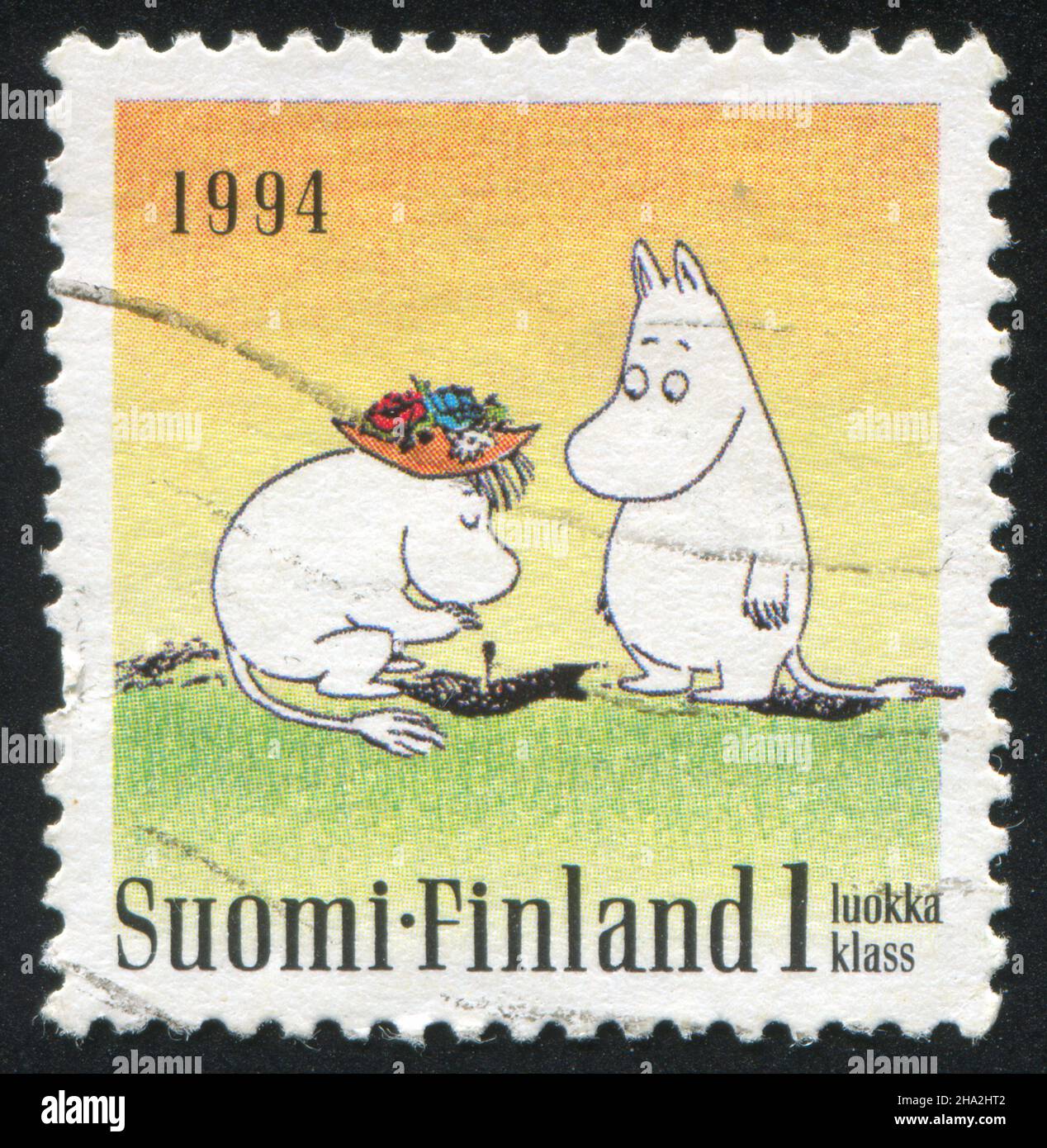 FINLAND - CIRCA 1994: stamp printed by Finland, shows Moomin characters ...