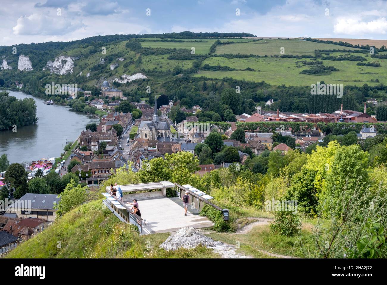 Les Andelys (northern France): panoramic view of the town from the top ...