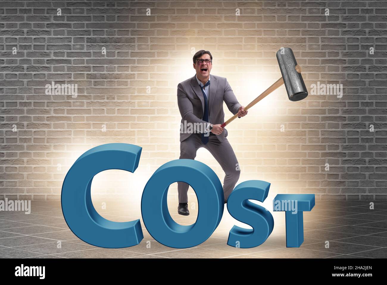 Cost optimisation concept with the falling costs Stock Photo - Alamy