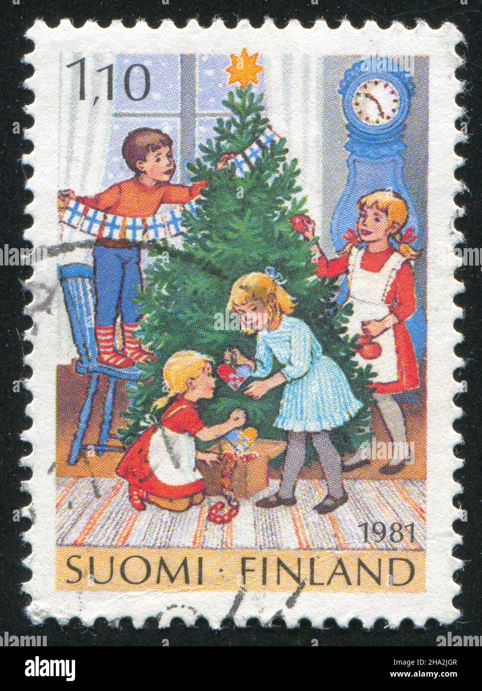 FINLAND - CIRCA 1981: stamp printed by Finland, shows Children ...