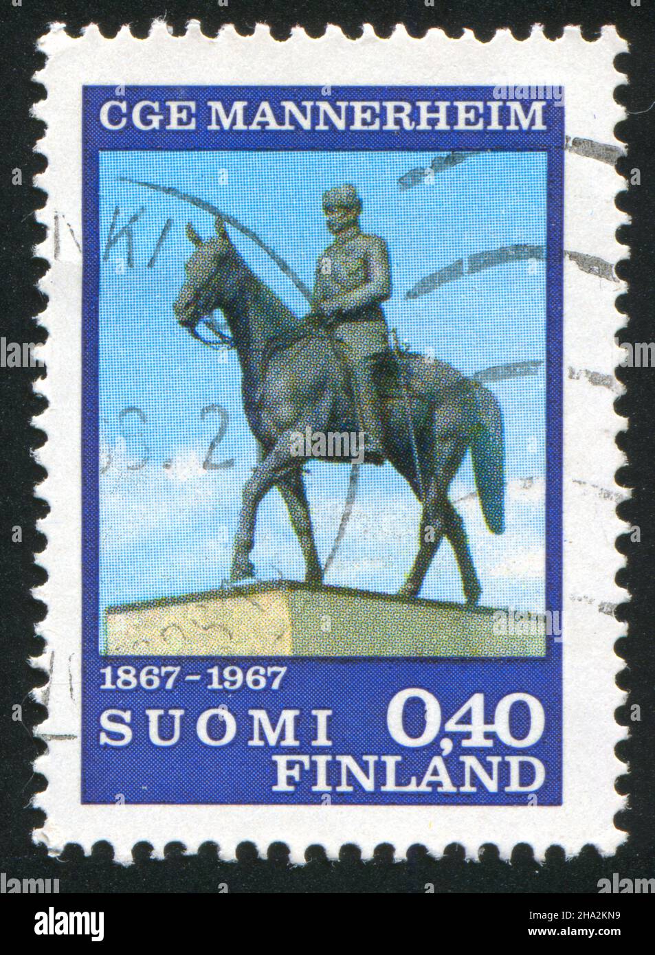 FINLAND - CIRCA 1967: stamp printed by Finland, shows Mannerheim ...