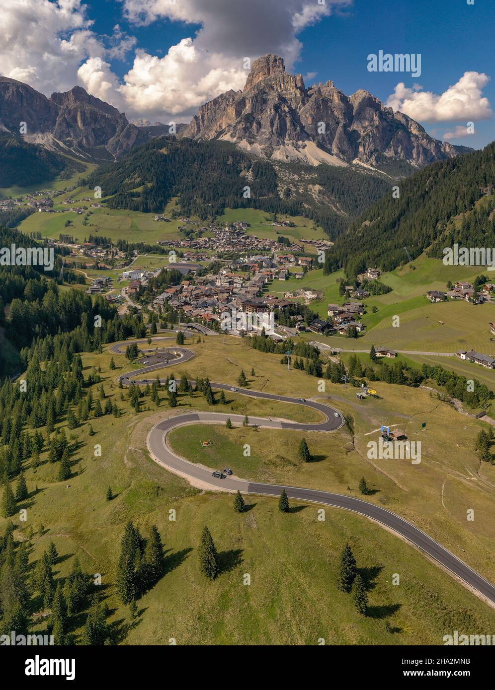 Aerial view of the Campo Longo mountain Pass in Italy Stock Photo - Alamy