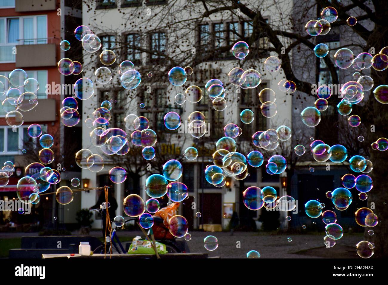Bubbles in front of buildings in Germany Stock Photo - Alamy
