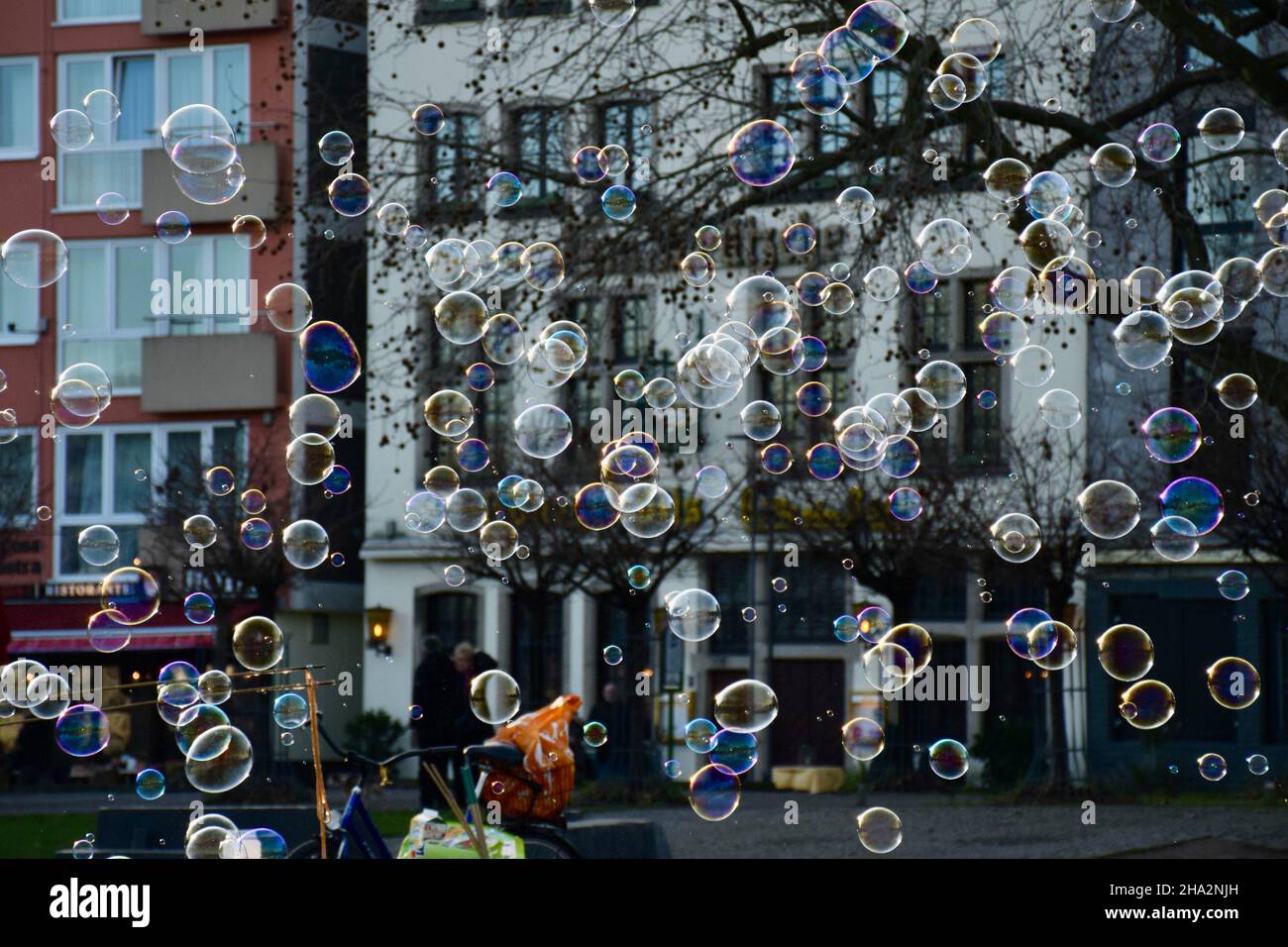 Bubbles in front of buildings in Germany Stock Photo - Alamy