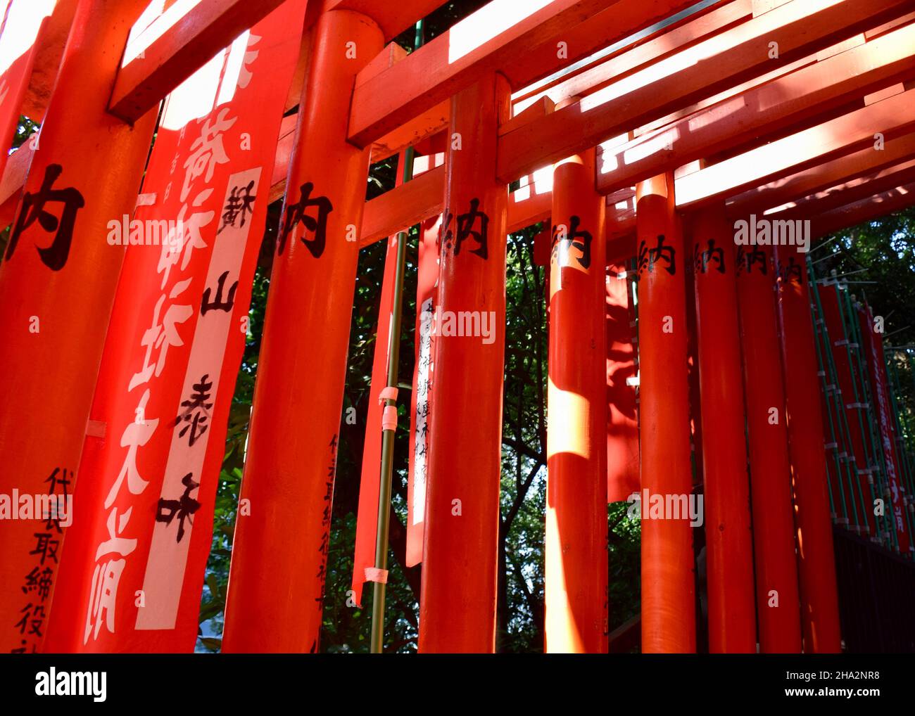 Tori gates at a shrine in Tokyo Stock Photo - Alamy
