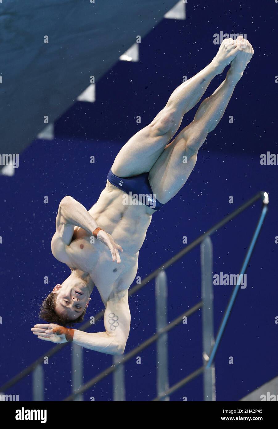 Tom Daley of Britain competes in the men's 10-meter platform diving at ...