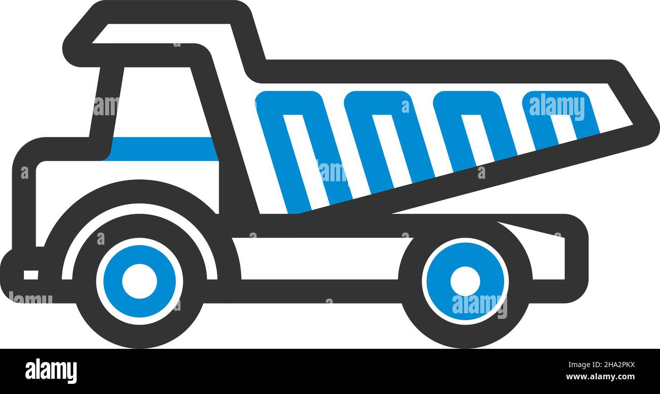 Icon Of Tipper. Editable Bold Outline With Color Fill Design. Vector ...