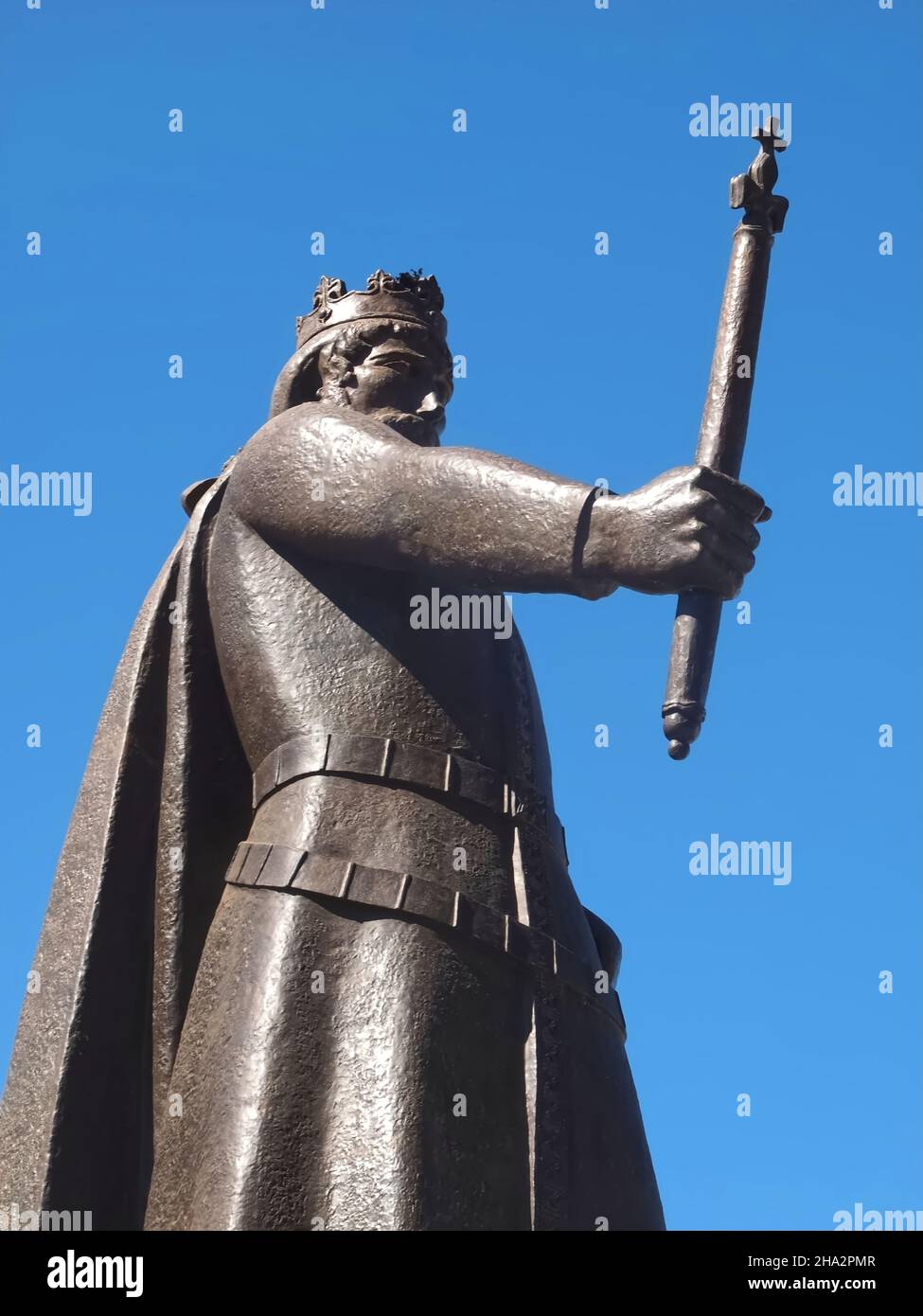 Sculpture of Afonso III at the city museum of Faro at the Algarve coast ...