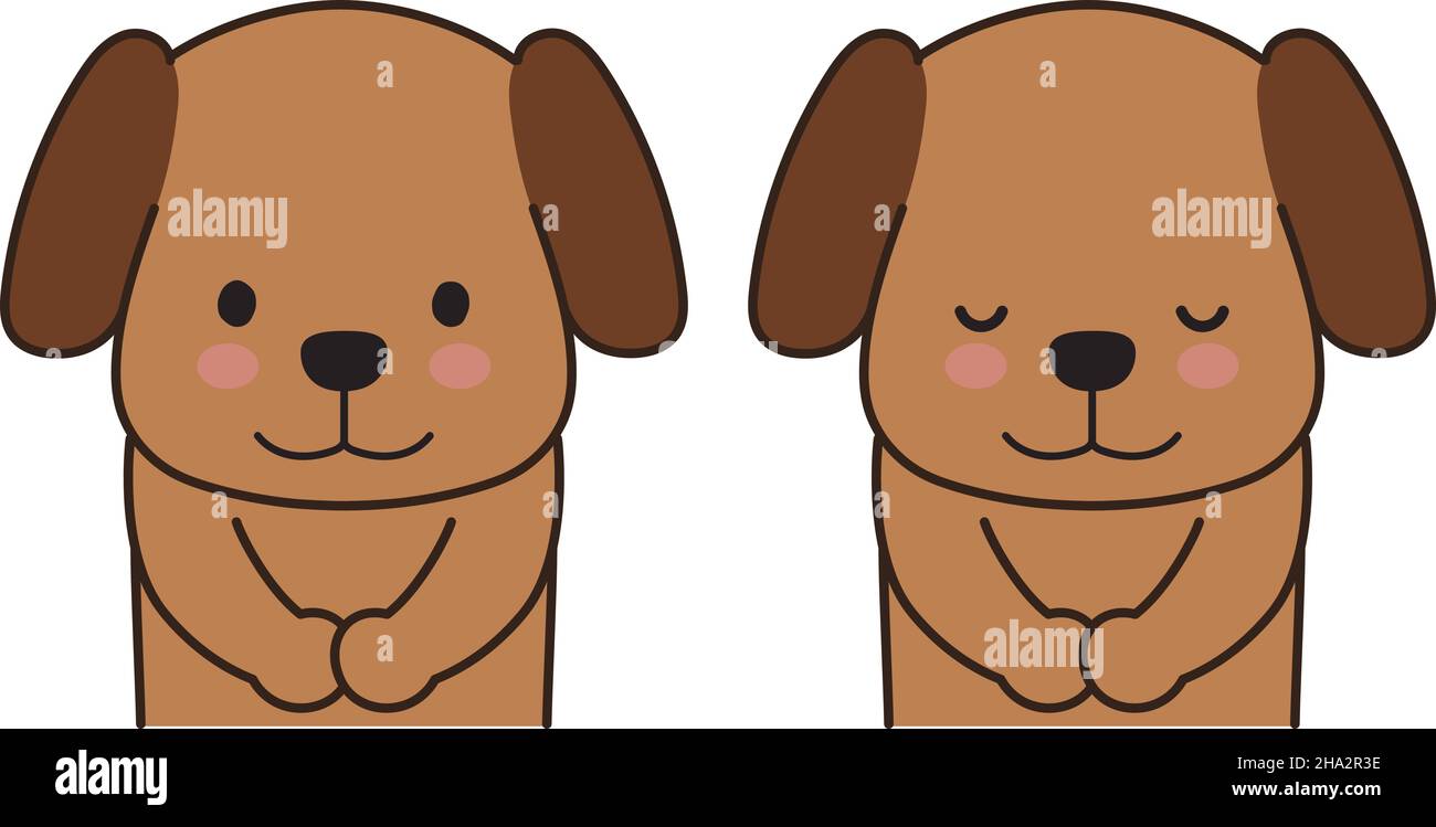 Portrait of dog bowing to someone. Vector illustration isolated on a ...