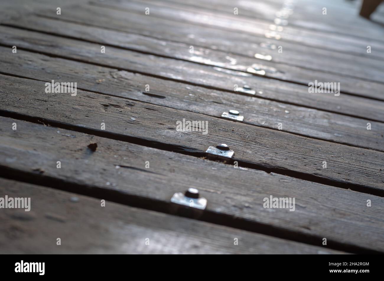Dirty rectangular repeating boards in a distant perspective ...