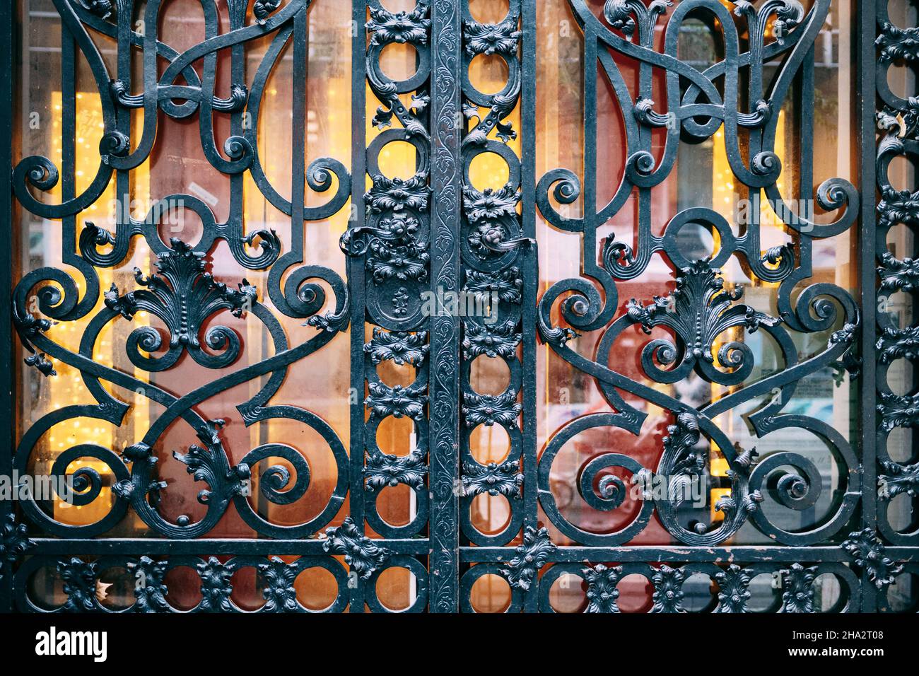 Beautiful wrought-iron gates with floral patterns Stock Photo - Alamy