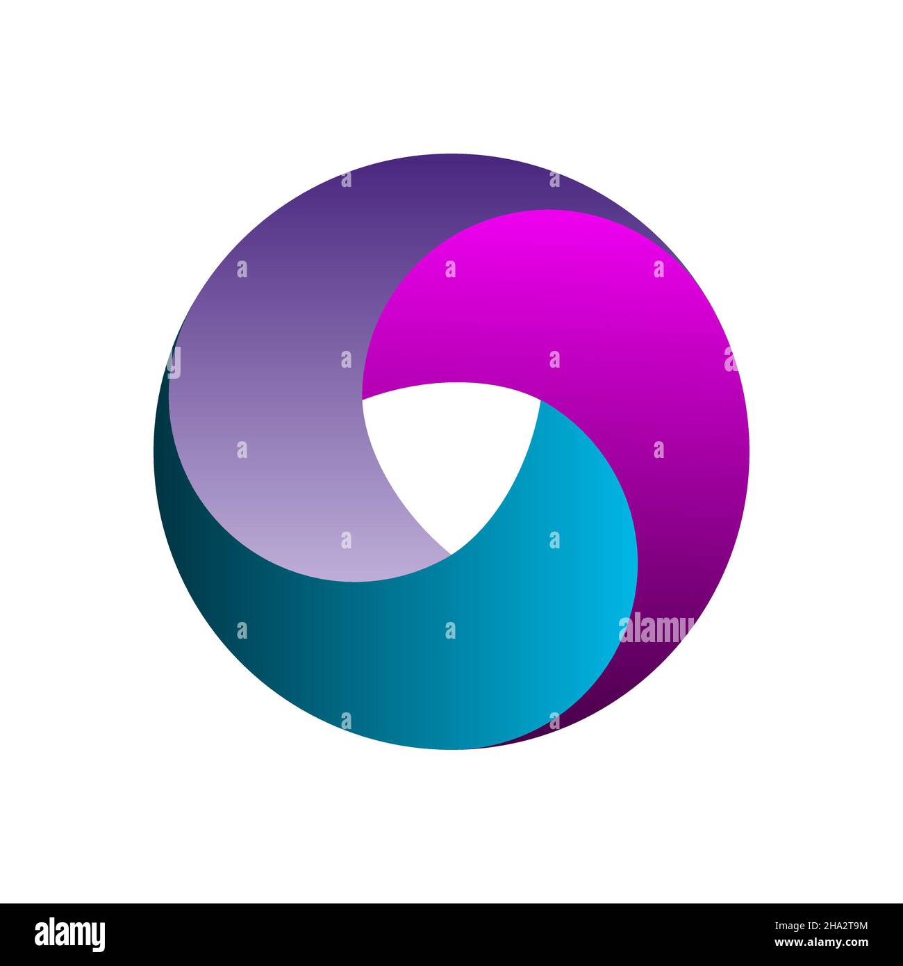 Impossible circle shape. Three overlapping parts infographic. Business ...