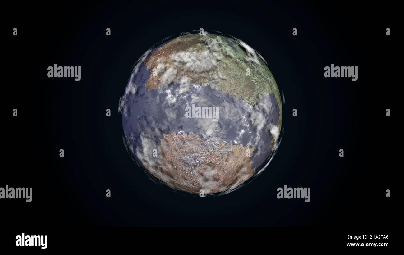 Abstract animation of surface with clouds on planet Earth. Animation ...