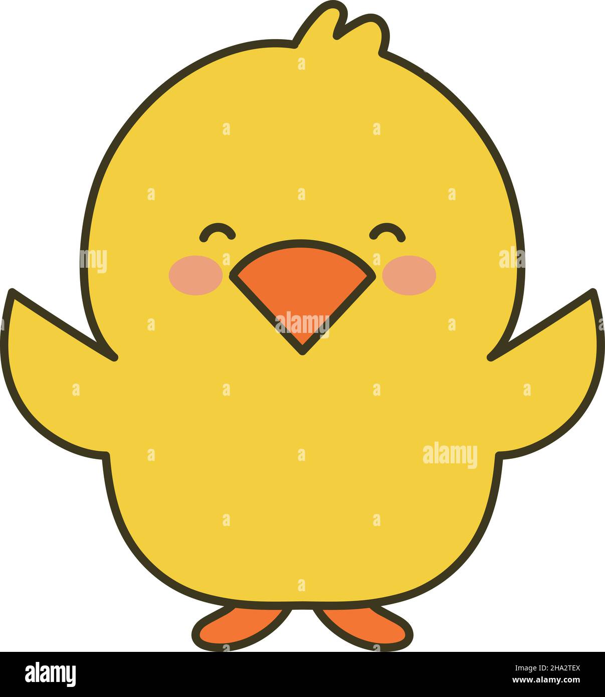 Chick feeling great joy. Vector illustration isolated on a white ...