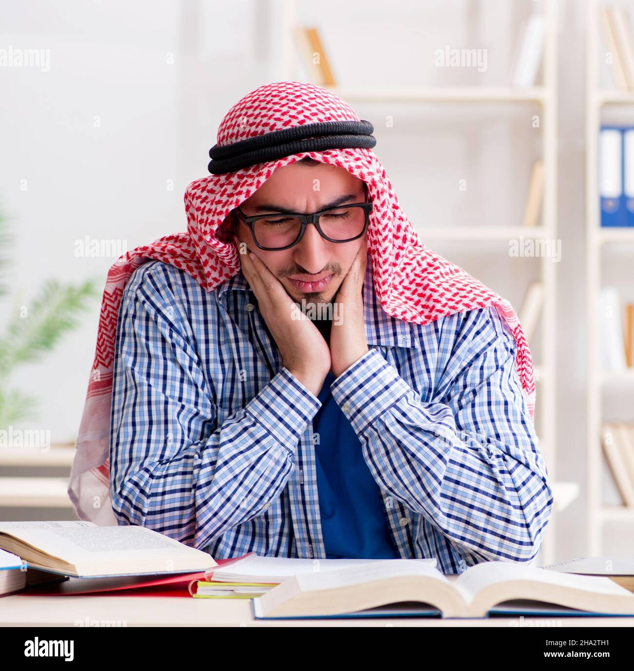 The arab student preparing for university exams Stock Photo - Alamy