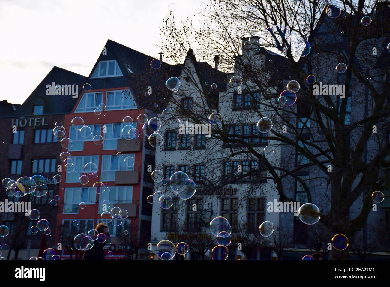 Bubbles in front of buildings in Germany Stock Photo - Alamy