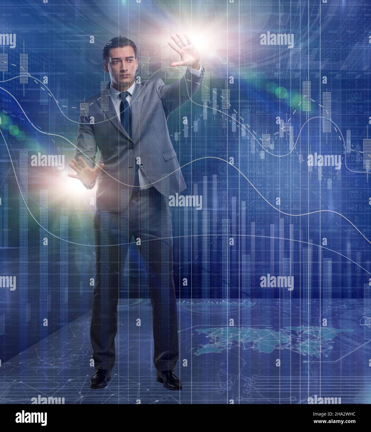 The man in stock exchange trading concept Stock Photo - Alamy