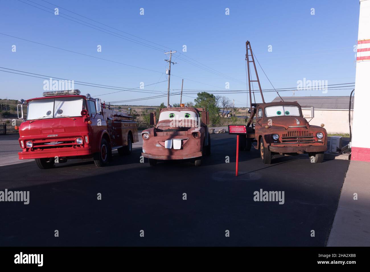 Galena, Kansas, KS, USA Cars On The Route, at an old refurbished Kanex ...