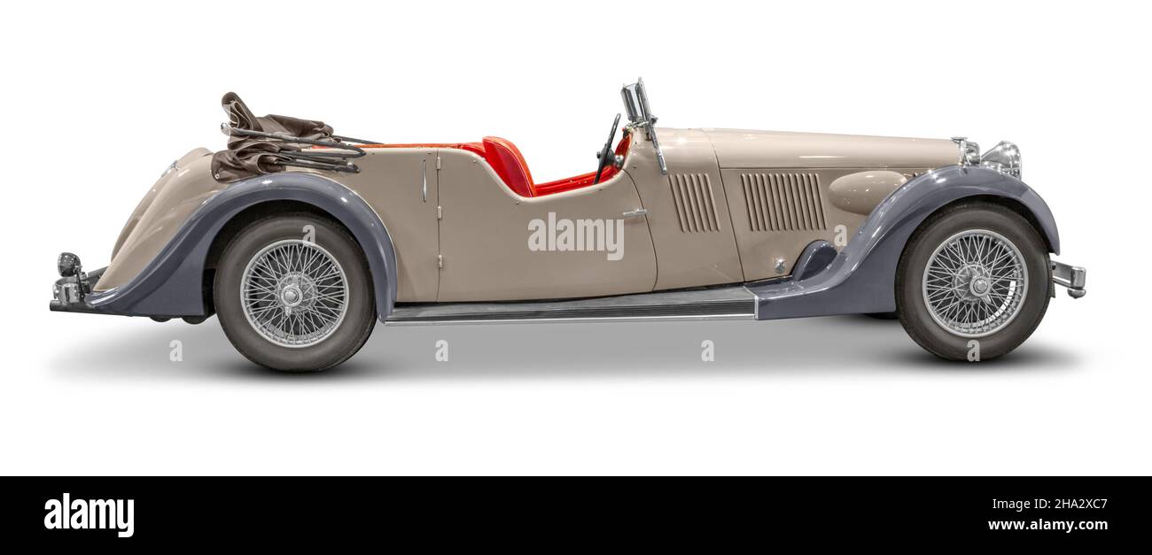 Classic car isolated in white back with shadow Stock Photo - Alamy