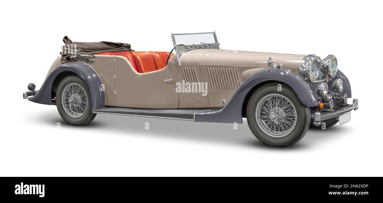 Classic car isolated in white back with shadow Stock Photo - Alamy