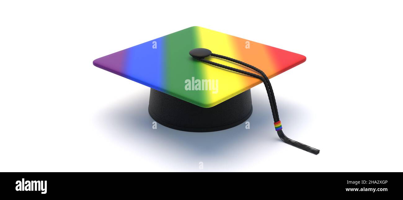 LGBT Graduate hat. College, high school or university cap with tassel ...