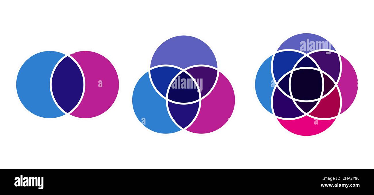 Venn diagram circles chart infographic. Vector design elements for ...