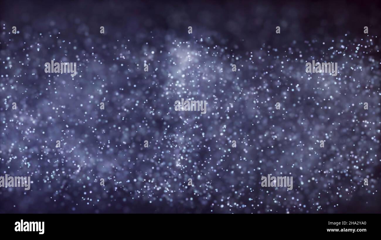 Glittering particles sparkle and drift along. Abstract background with ...