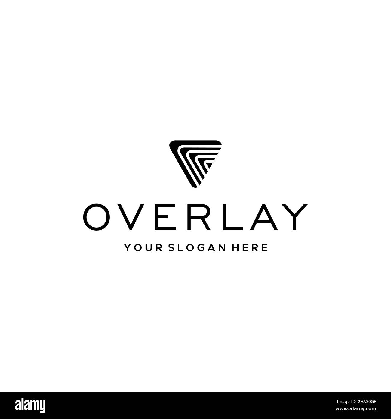 Minimalist OVERLAY silhouette garden Logo design Stock Vector Image ...