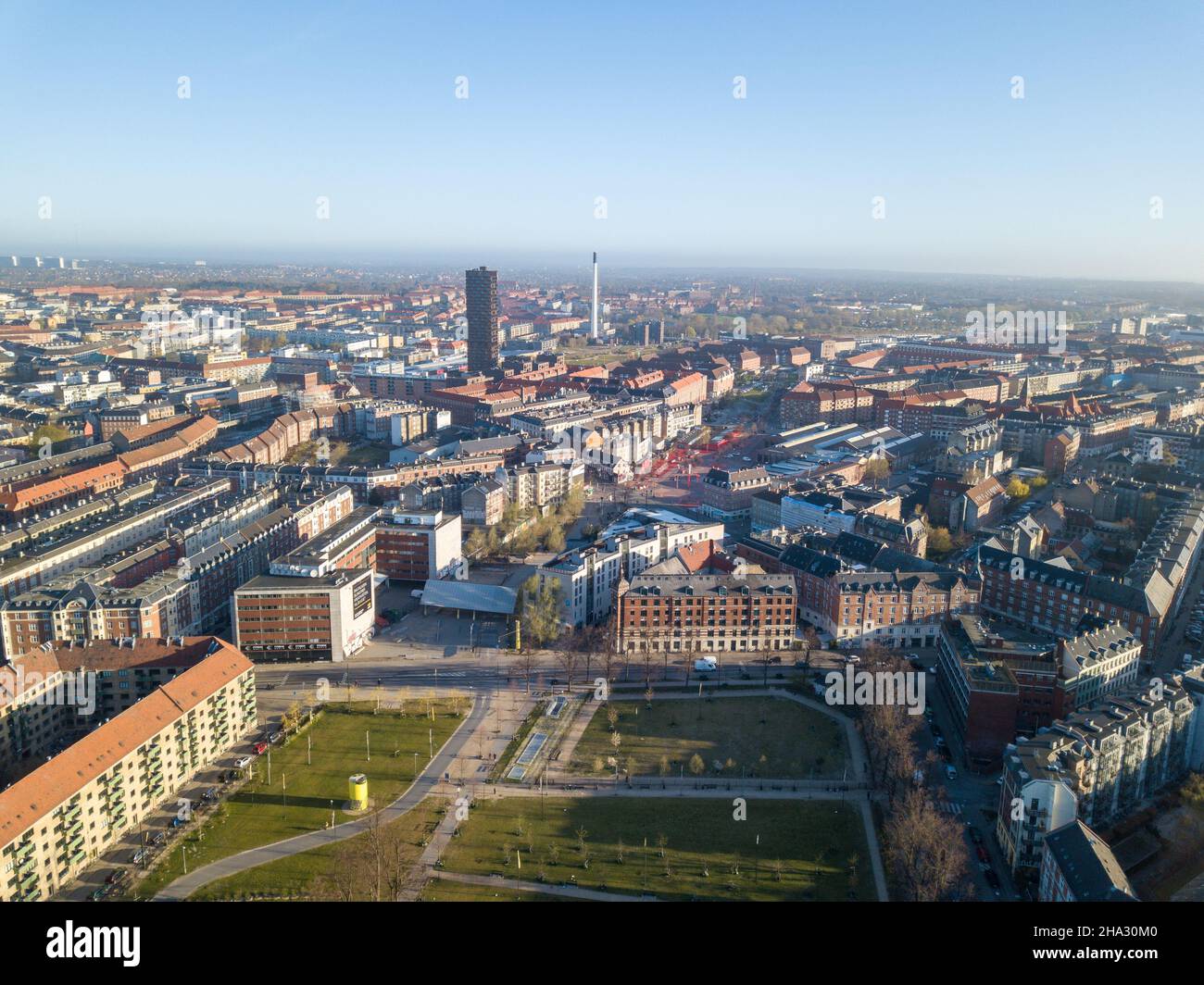 Aerial view of Norrebro district in Copenhagen Stock Photo - Alamy