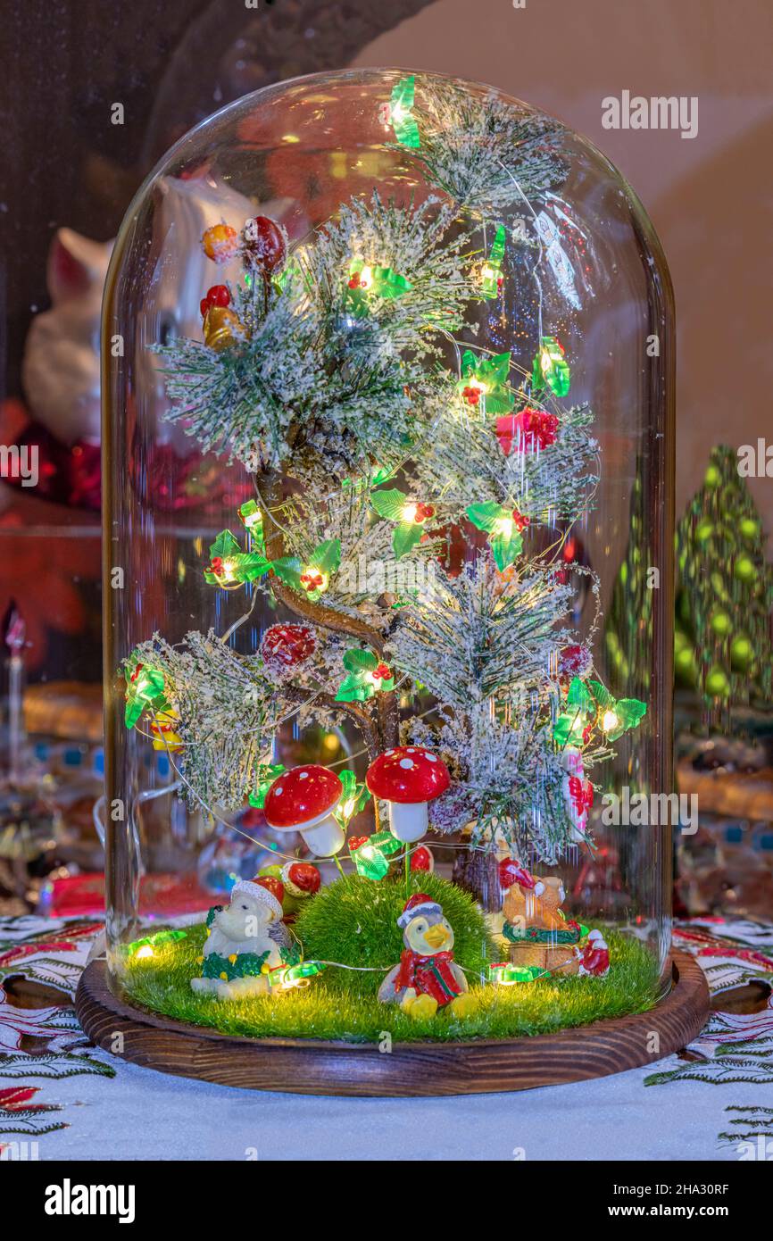 Traditional Christmas holiday display of decorations Stock Photo - Alamy