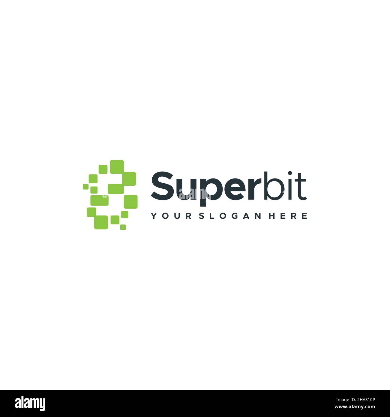 Flat letter mark initial S SUPER BIT logo design Stock Vector Image ...