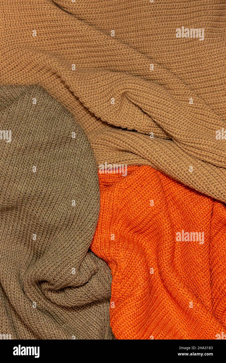 Knitted fabric wool sweater top view. Backgrounds and textures Stock ...