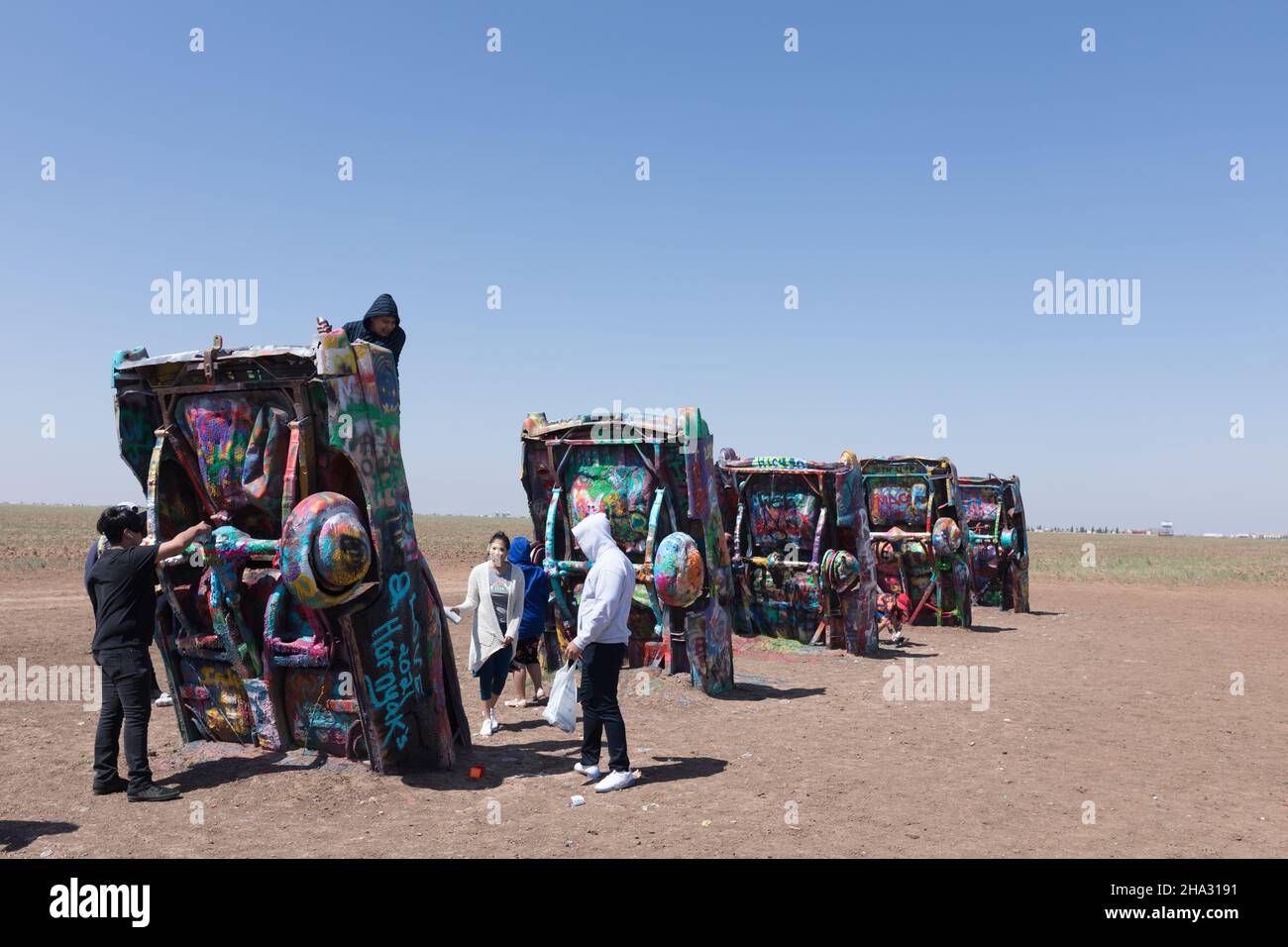 Amarillo, Texas, USA, Cadillac Ranch is a public art installation and ...