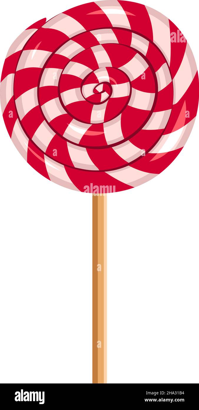 Red Christmas striped lollipop. Festive sweetness in spiral for new ...