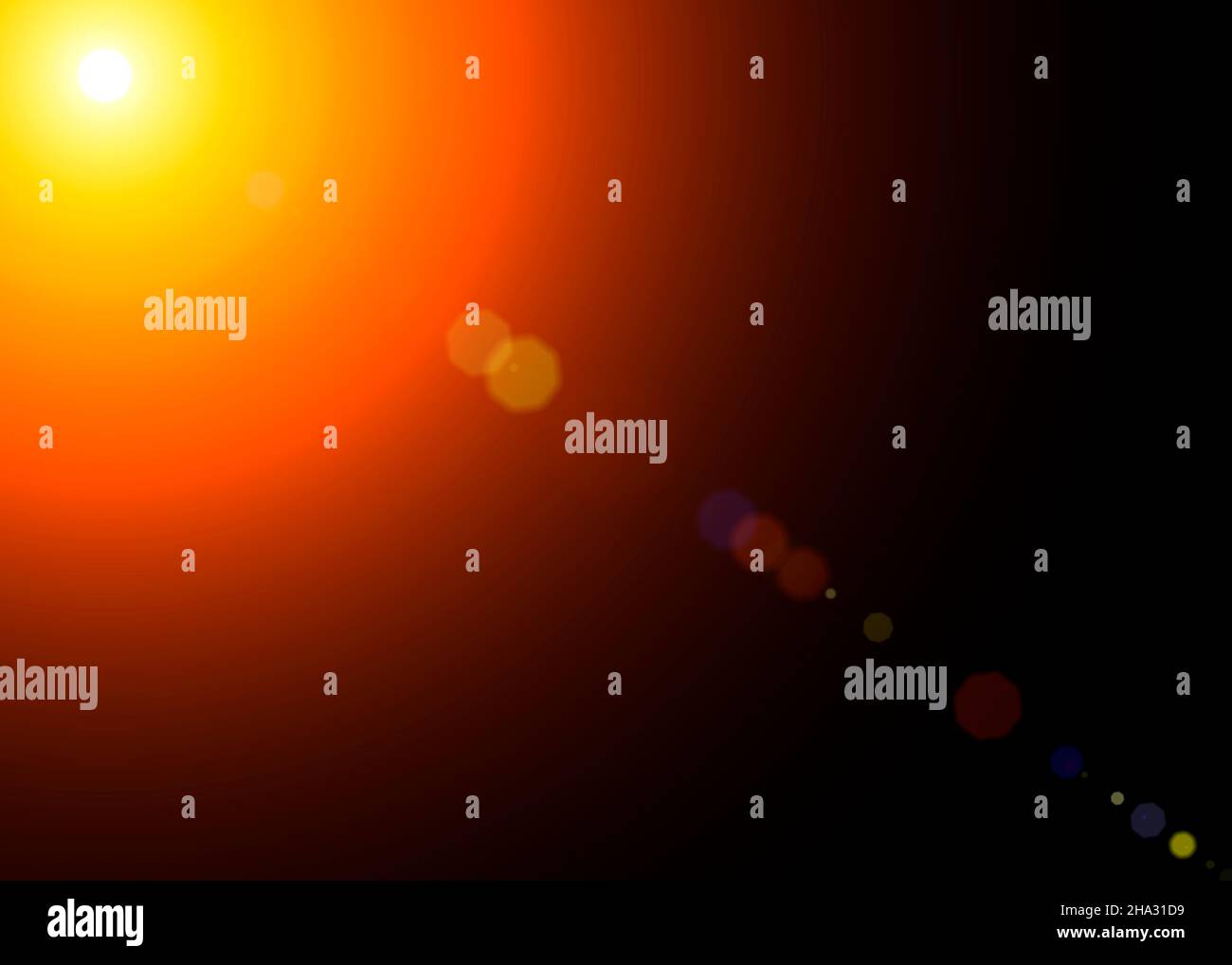 Abstract sunlights rays effect. Bright sun or laser cosmic rays ...