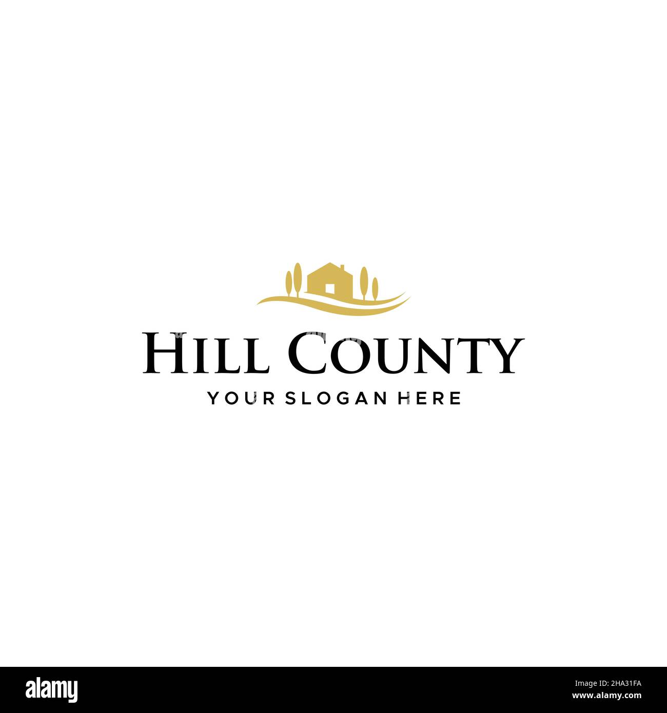 Hill view residential building Stock Vector Images - Alamy