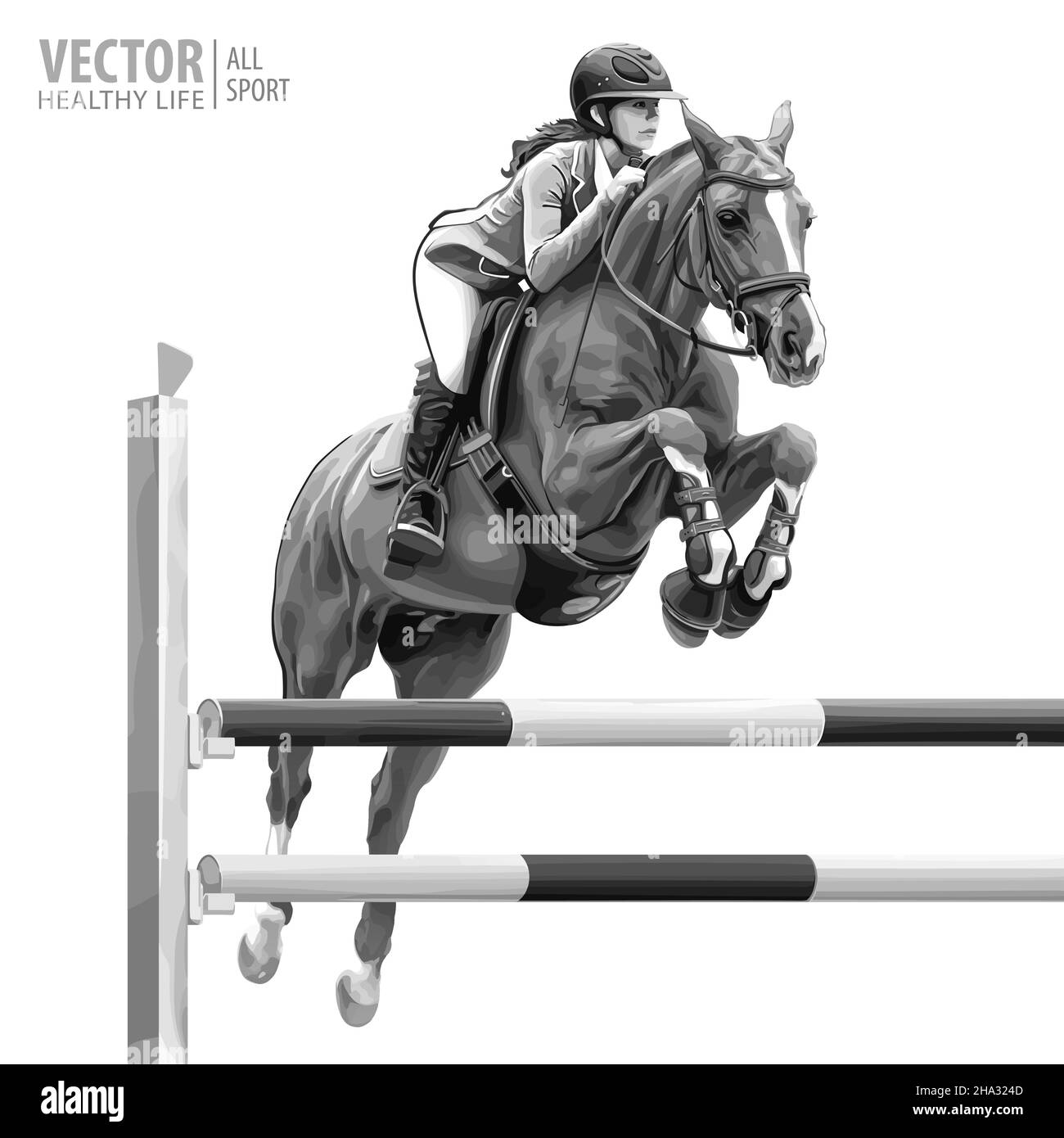 Horse jump drawing hi-res stock photography and images - Alamy