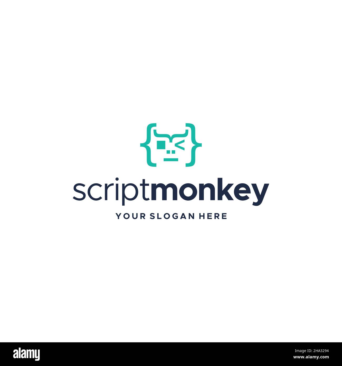 Minimalist SCRIPT MONKEY sign abstract Logo design Stock Vector Image ...