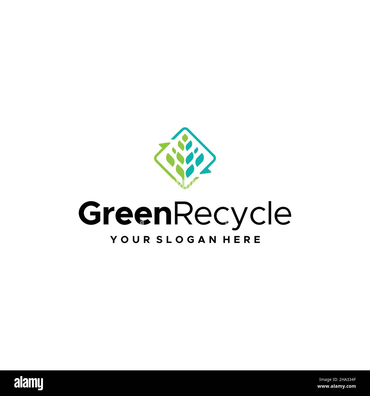 Modern colorful GREEN RECCYCLE leaves logo design Stock Vector Image ...