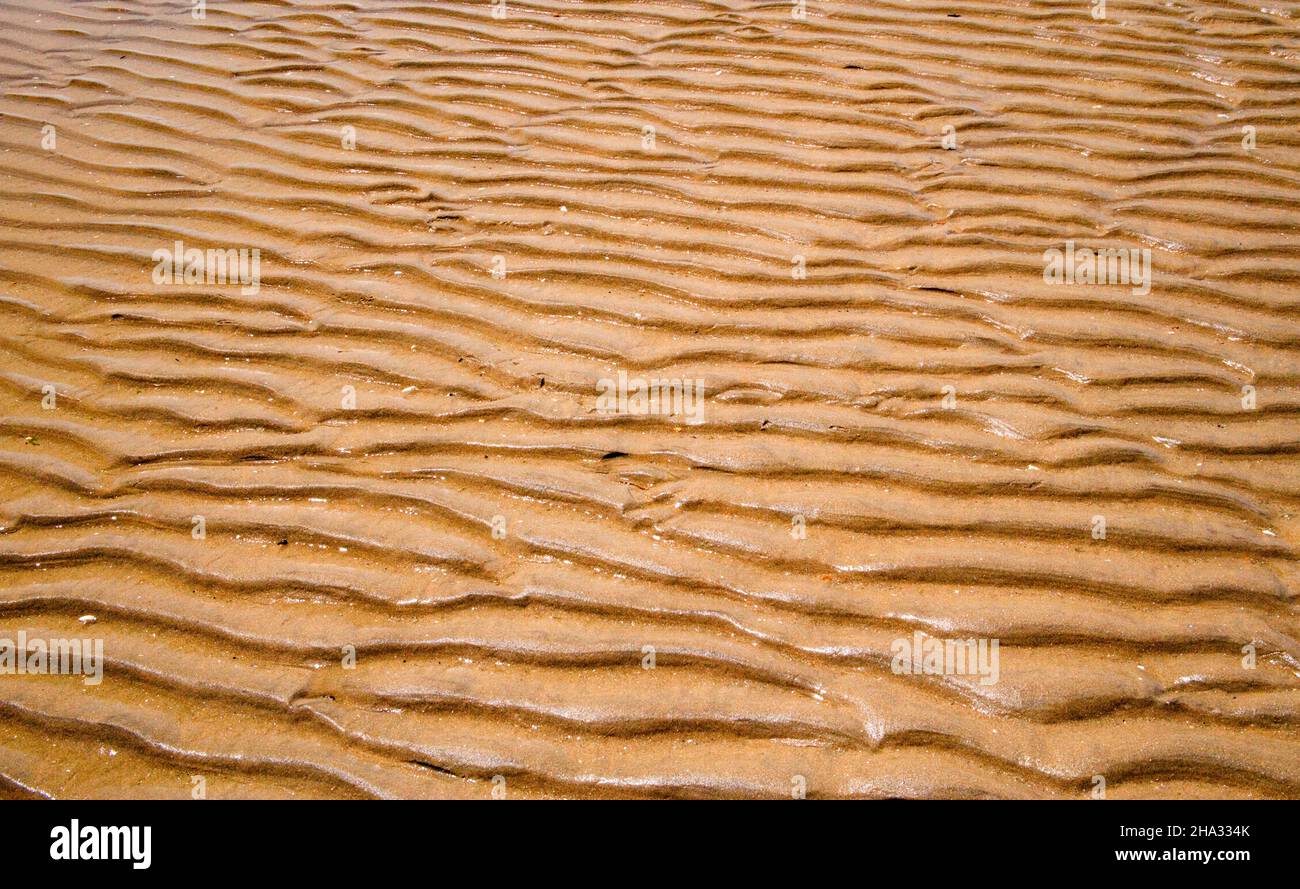 wave patterns in the sand on the beach at camber sands in east sussex ...