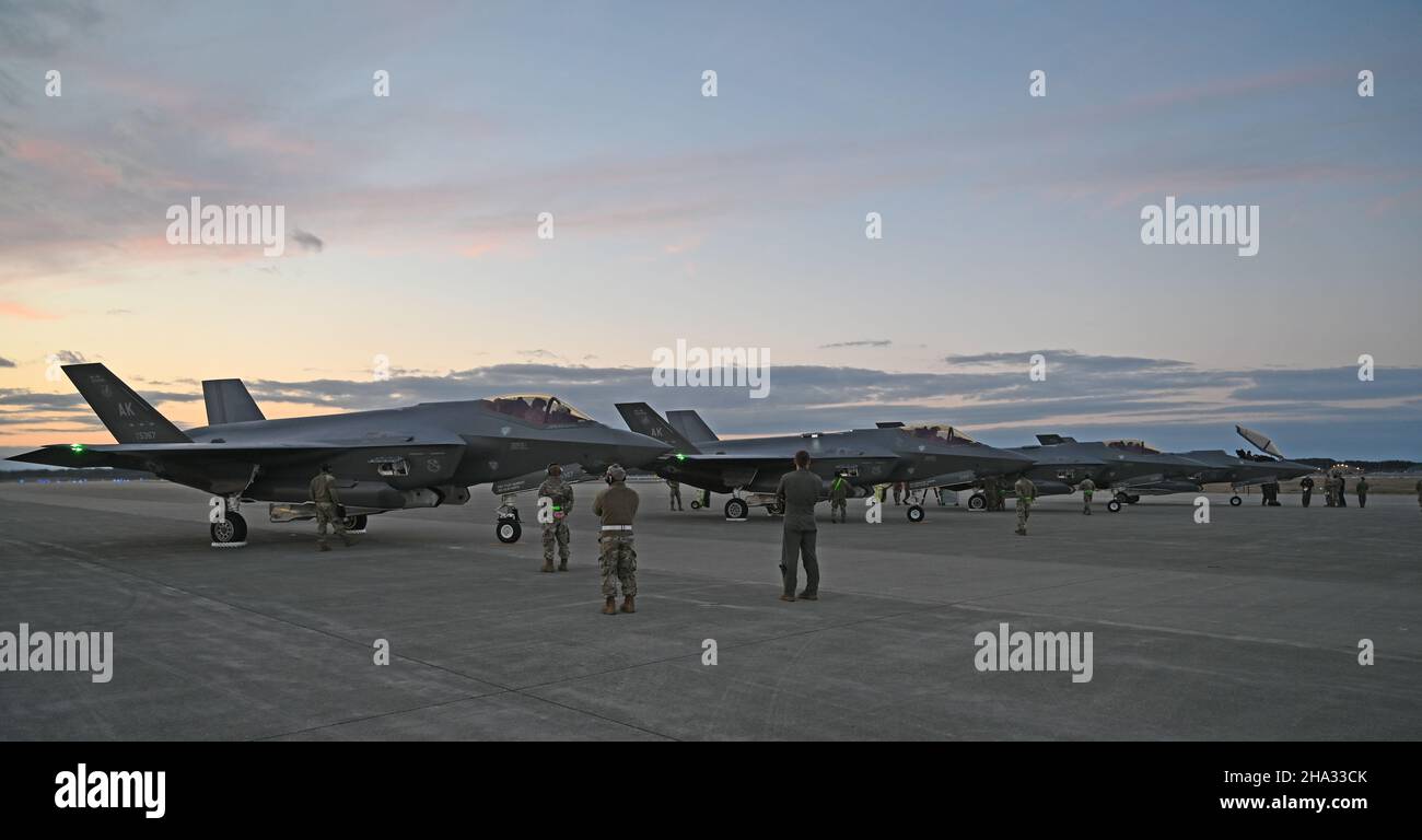 U.S. Air Force F-35A Lightning IIs from the 356th Expeditionary Fighter ...