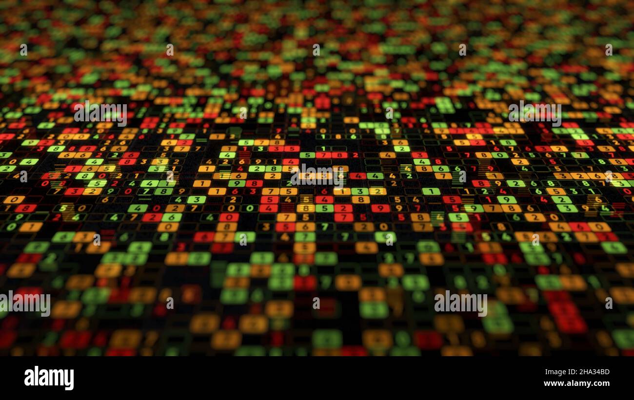 Digital space background with numbers. Animation. Huge variety of ...