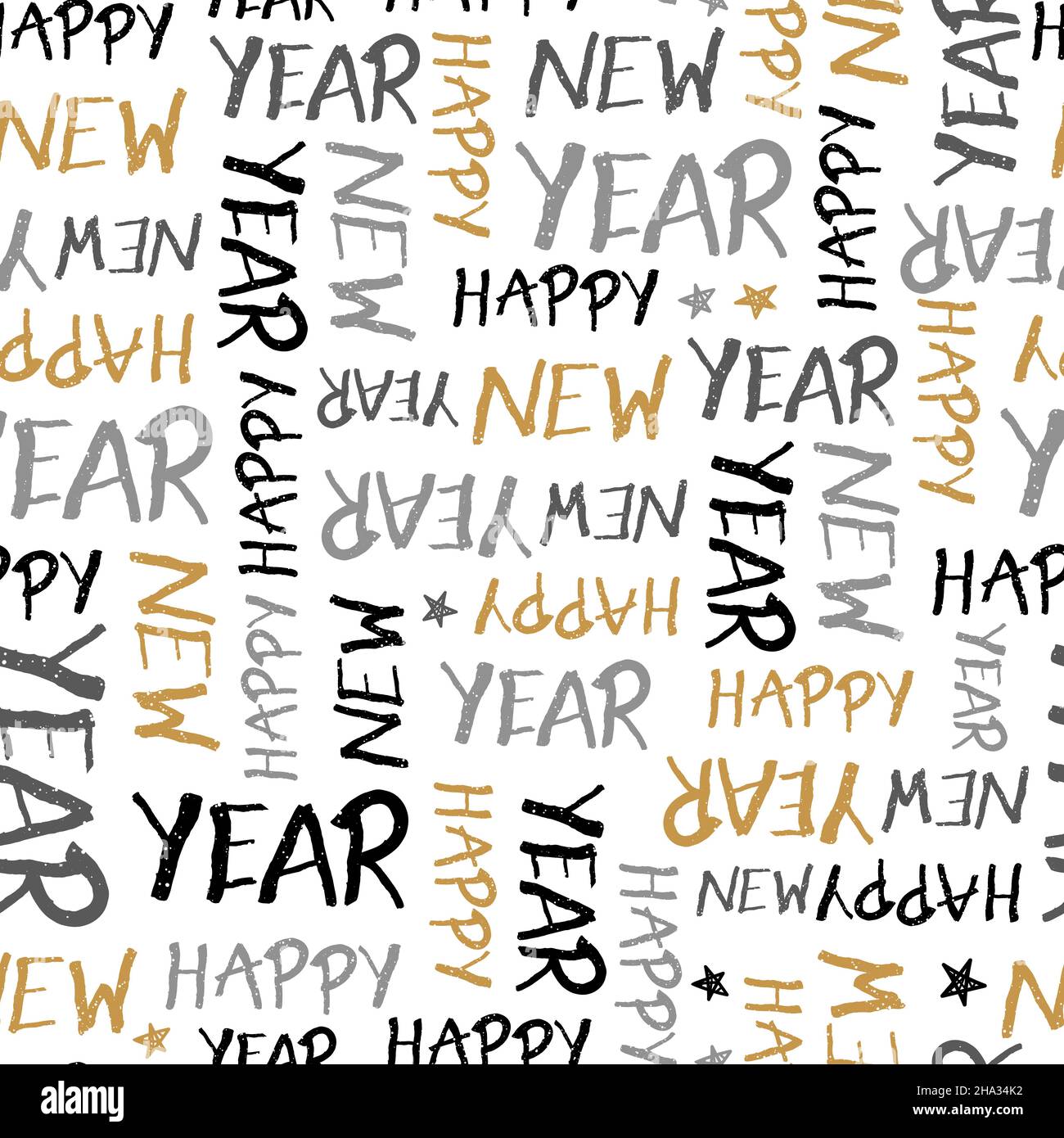 Fun hand written New Years seamless pattern for gift wrapping, textiles ...