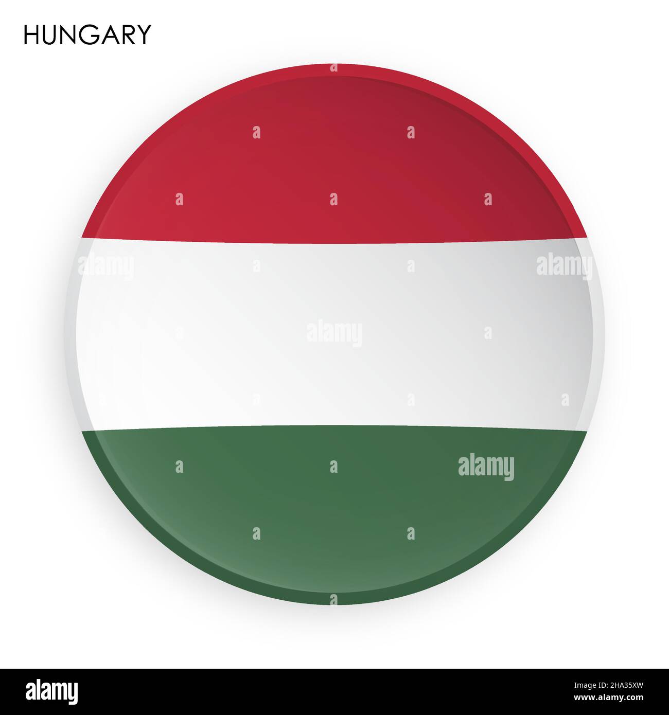 HUNGARY flag icon in modern neomorphism style. Button for mobile ...